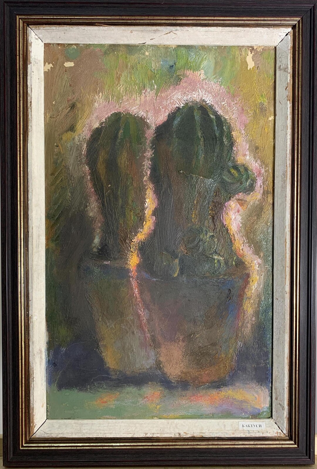 Bondar Leonid, Vivid Expressionist Painting "cacti" Original Vintage ...