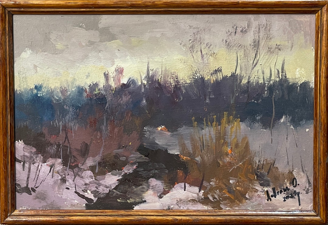 Beautiful Expressionist Oil Painting "winter Study" Original Vintage ...