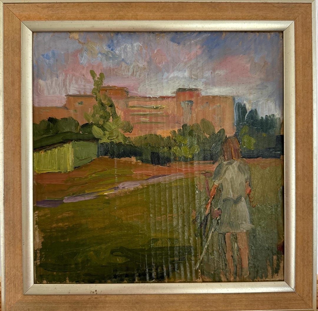 Bright Oil Painting Impressionism "girl and the Big City" Original ...