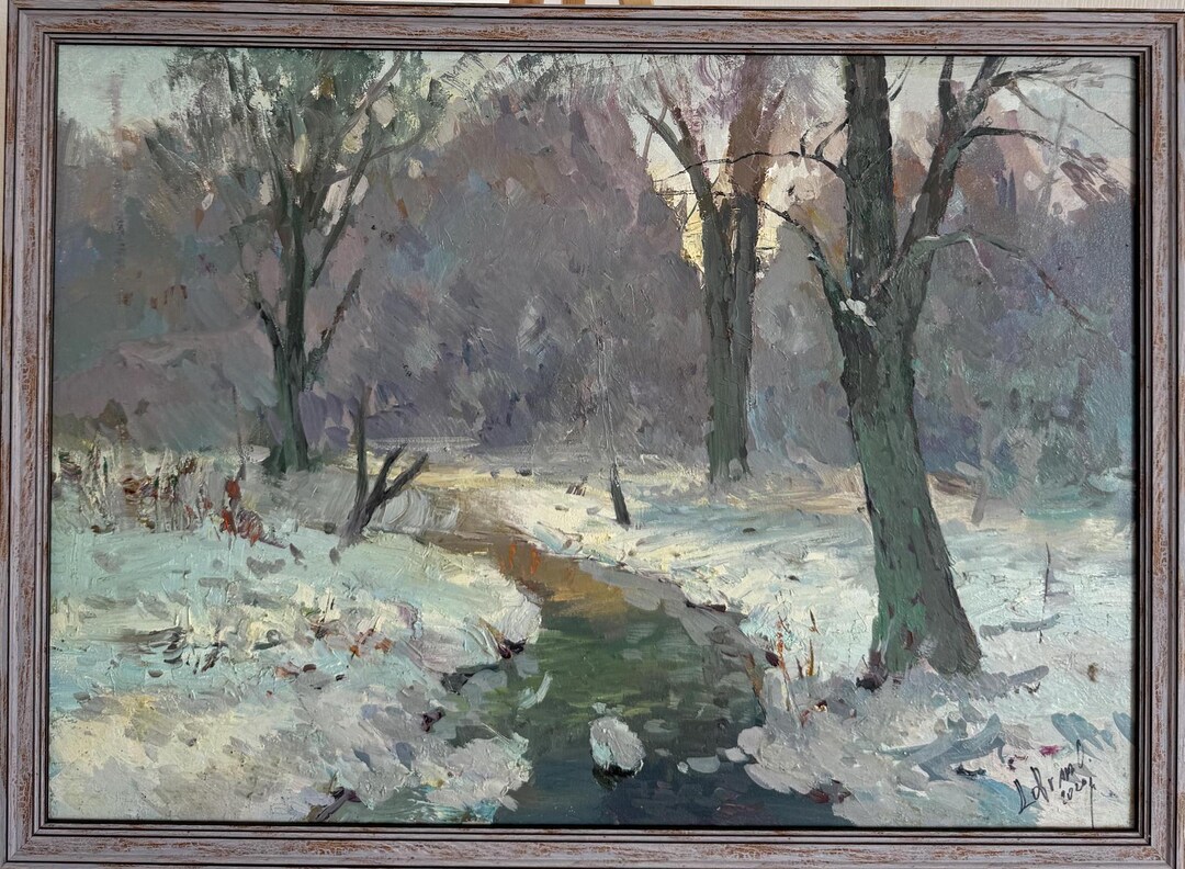 Dovgan, Bright Expressionism Oil Painting "winter Time" Original ...