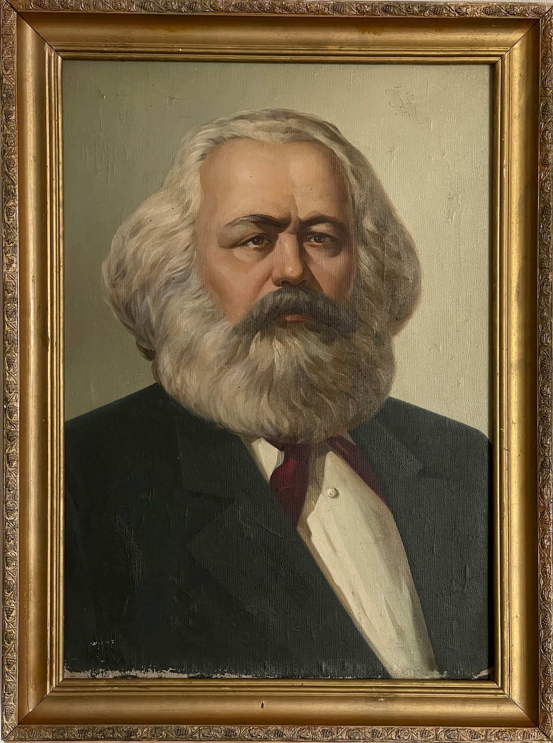 Vibrant Soviet Realism Oil Painting "portrait of Karl Marx" Original ...