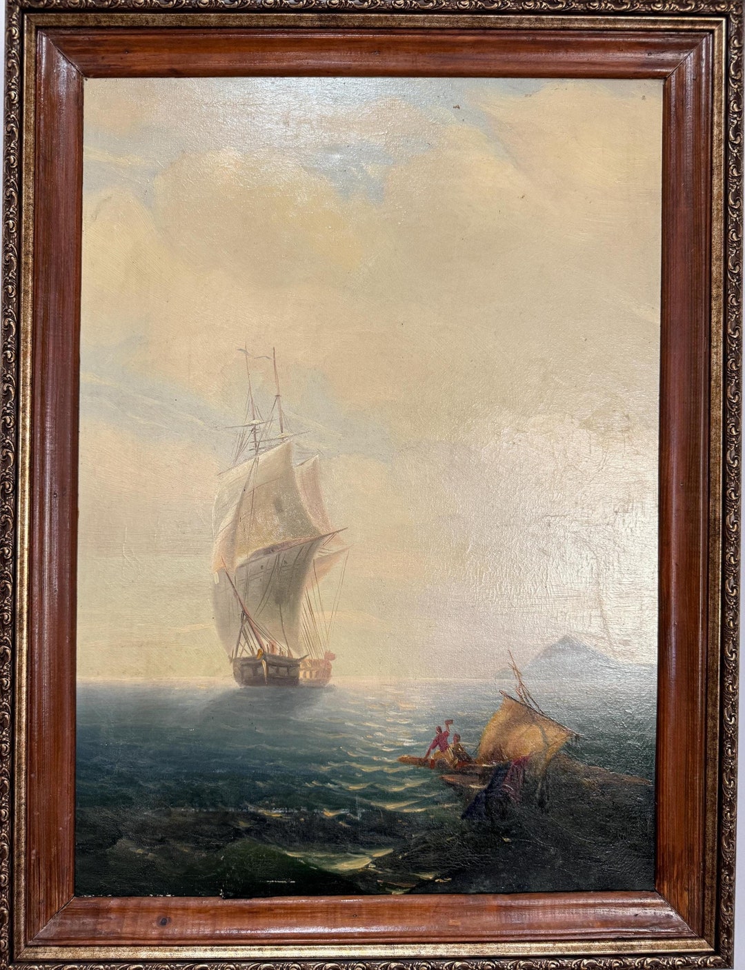 Vivid Expressionist Oil Painting "shipwreck in the Sea" Original ...