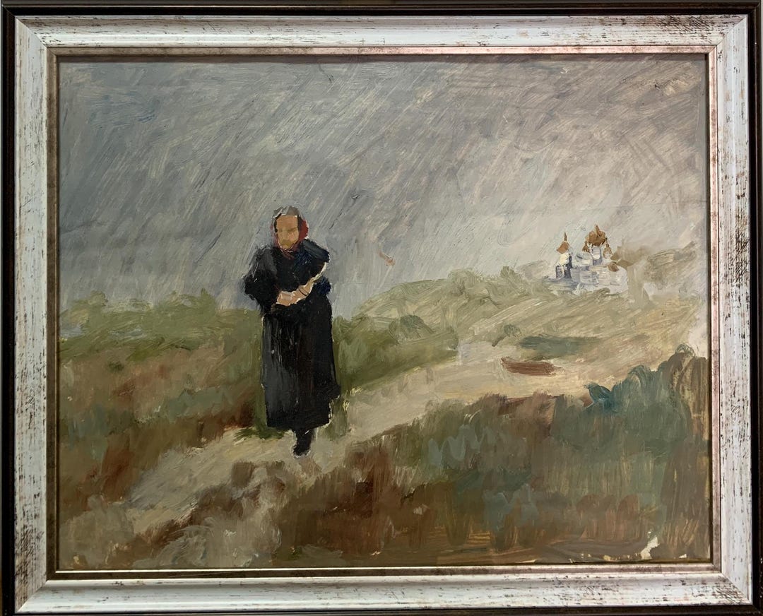 Shulga V.,bright Expressionist Painting "mother's Sorrow" Original Oil ...