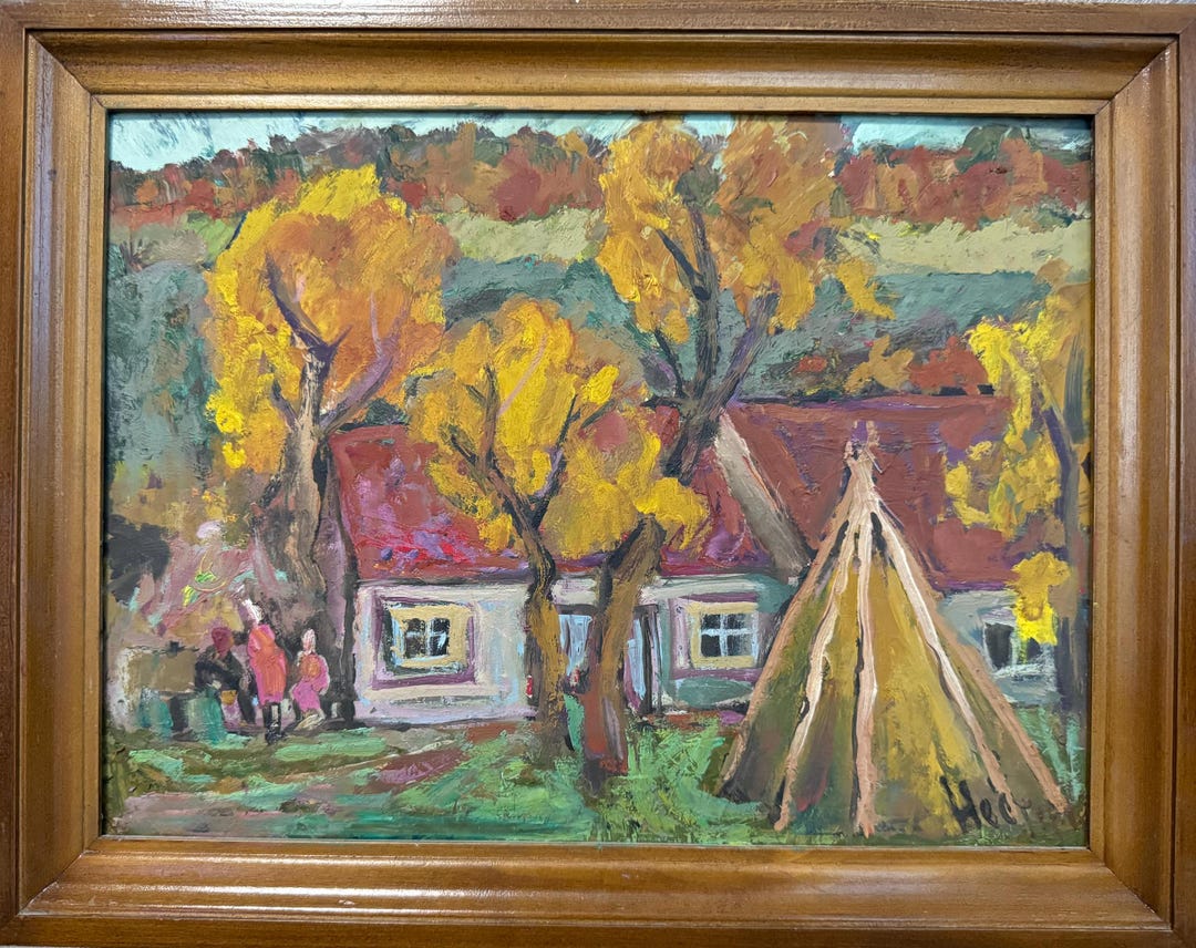 Nesterov V,bright Expressionist Painting "autumn on the Farm" Original ...