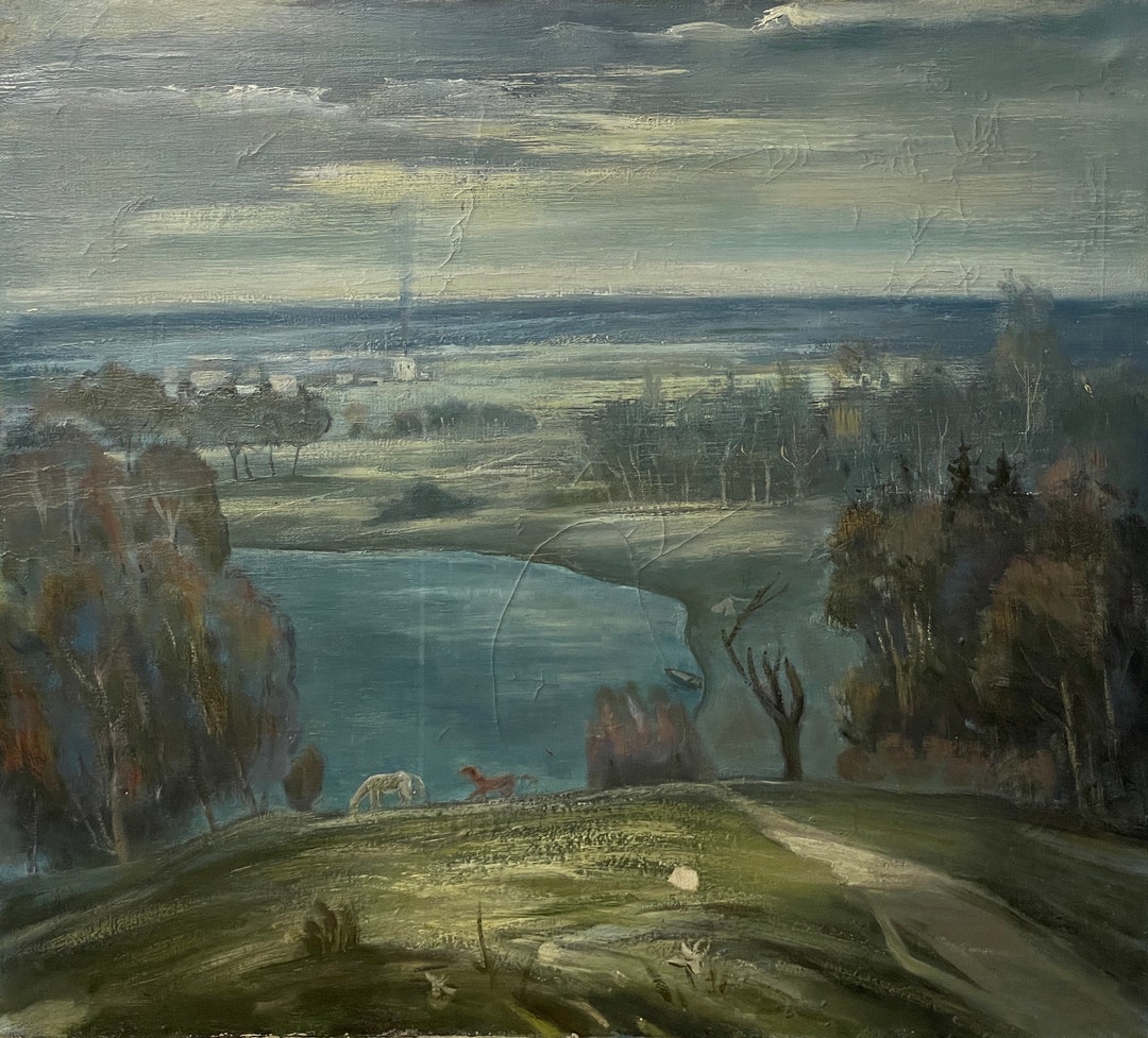 Koshel, Bright Impressionism Oil Painting summer Day Original Vintage ...