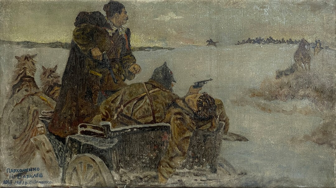 Bright Impressionism Oil Painting "chapaev on Tachanka", Original ...