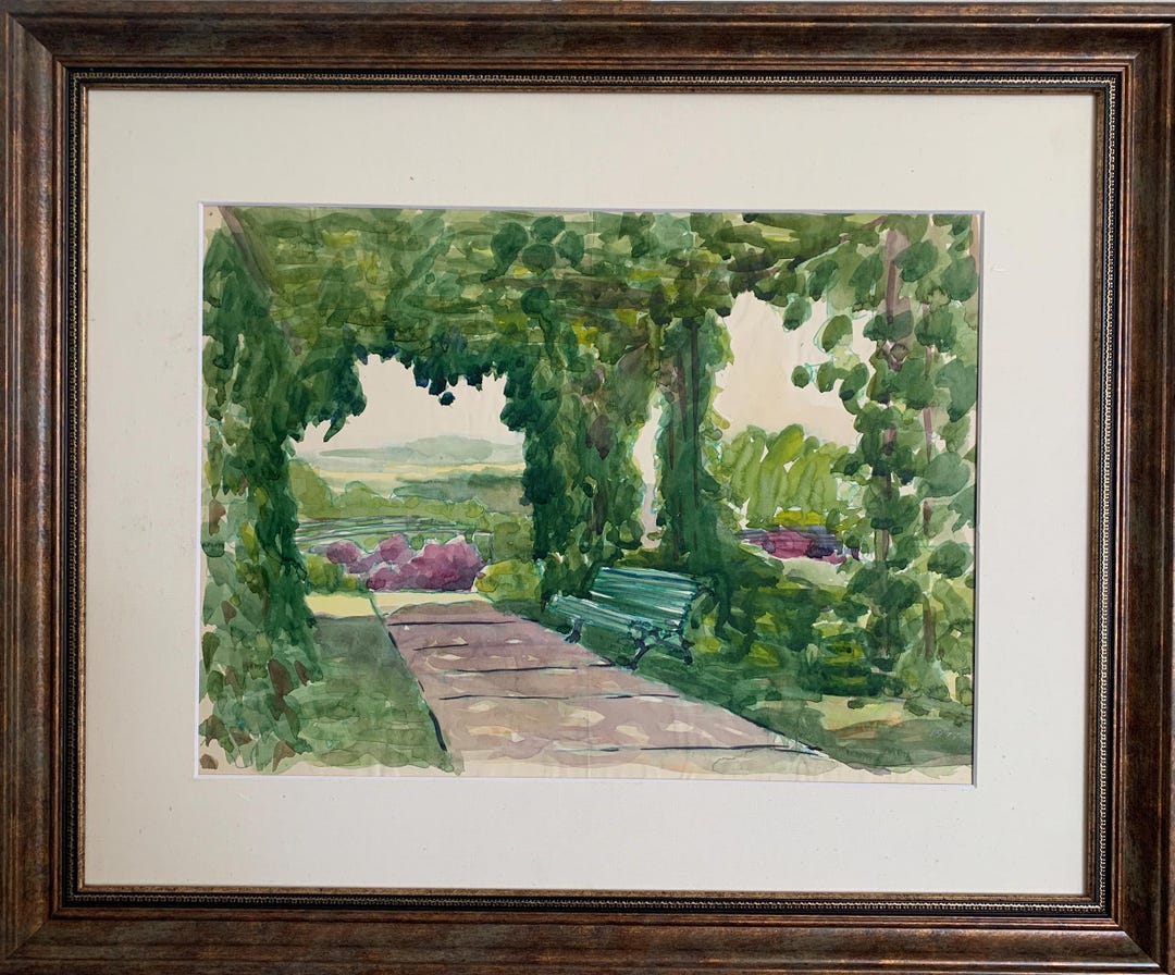 Shulga V., Bright Exhibitionism Oil Painting "bench in the Park ...