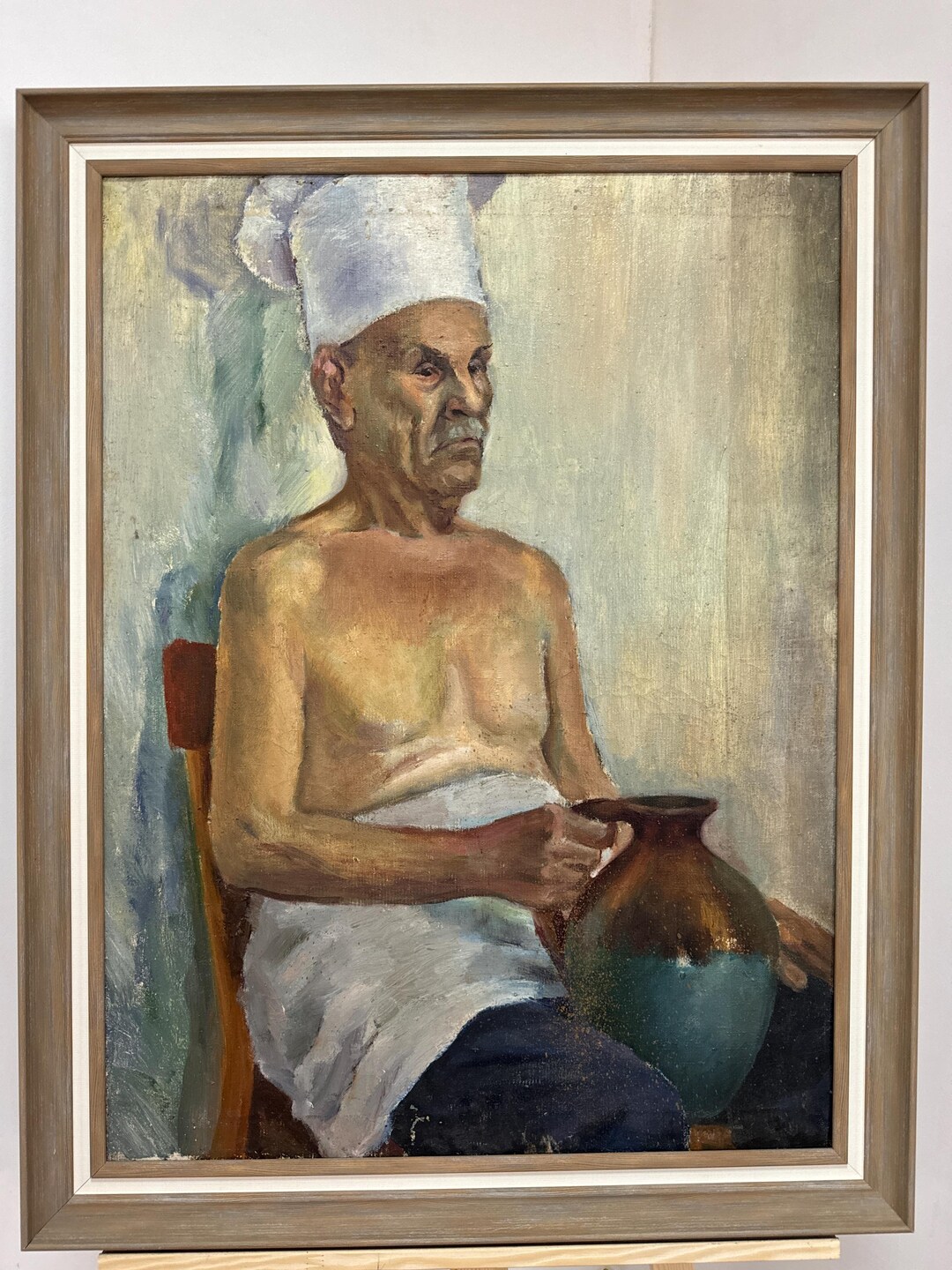 Bright Expressionism Oil Painting "cook With a Clay Jug" Original ...