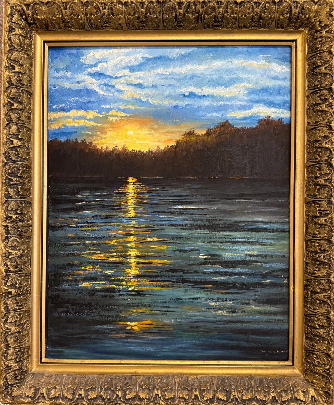 Bright Expressionism Watercolor Painting "sunset on Shatskoe Lake ...