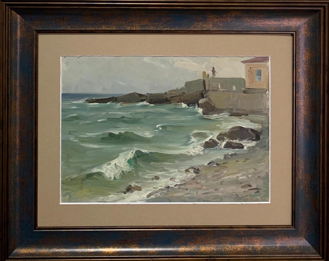 Gadi Leonid, Bright Impressionistic Oil Painting "storm at Sea ...