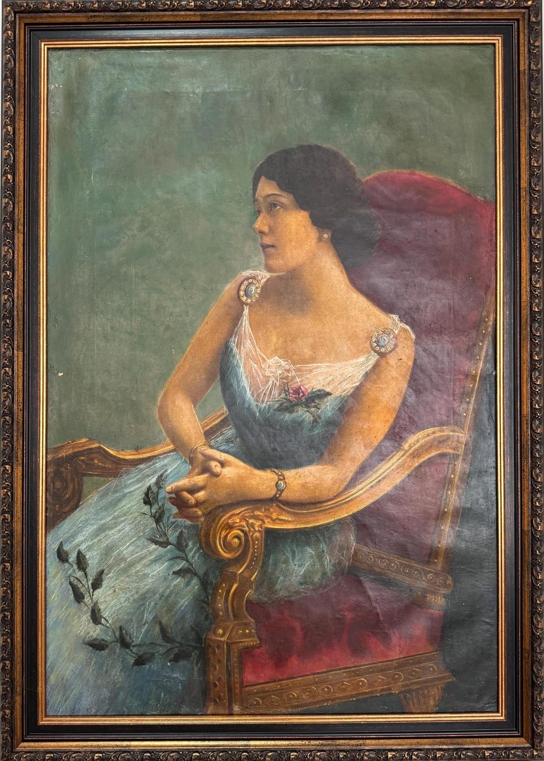 Bright Expressionism Oil Painting "antique Portrait of a Noble Lady ...