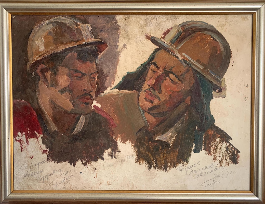 Gribok D., Bright Expressionism Painting "portraits of Builders Maxim ...