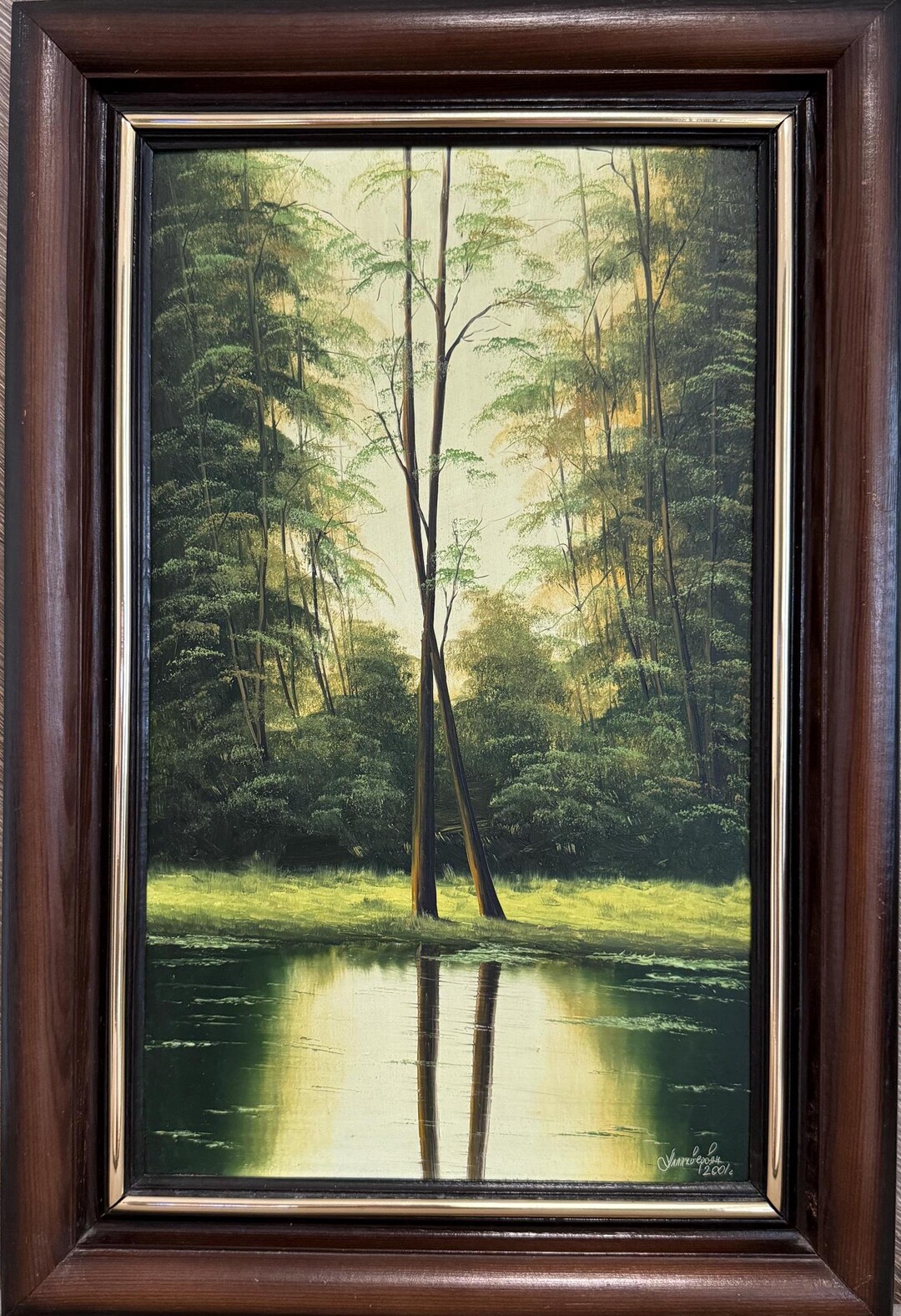 Illya Kverman, Bright Expressionism Watercolor Painting "forest Lake ...