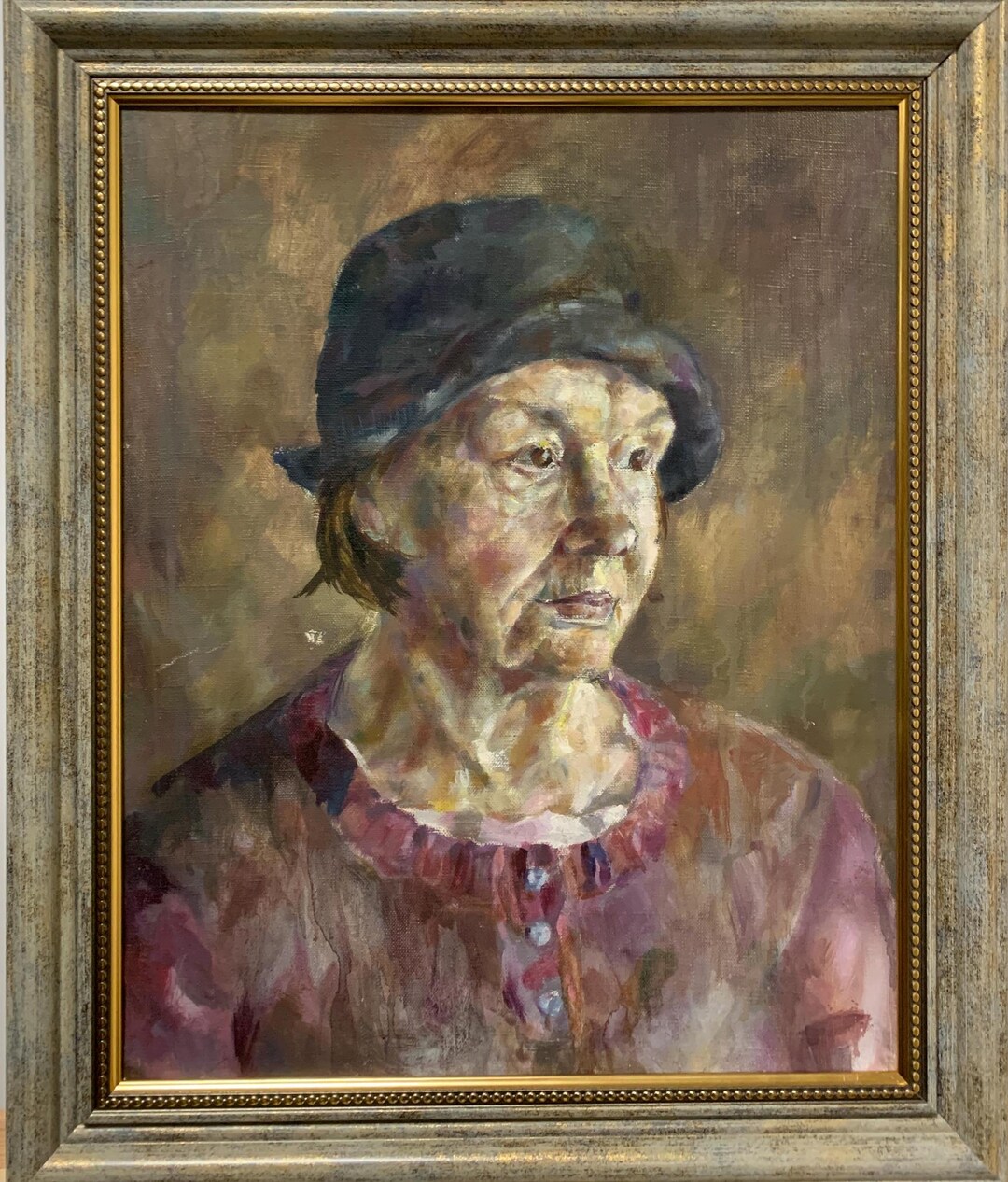 Kofanov V, Bright Expressionism Painting "portrait of a Woman in a Hat ...