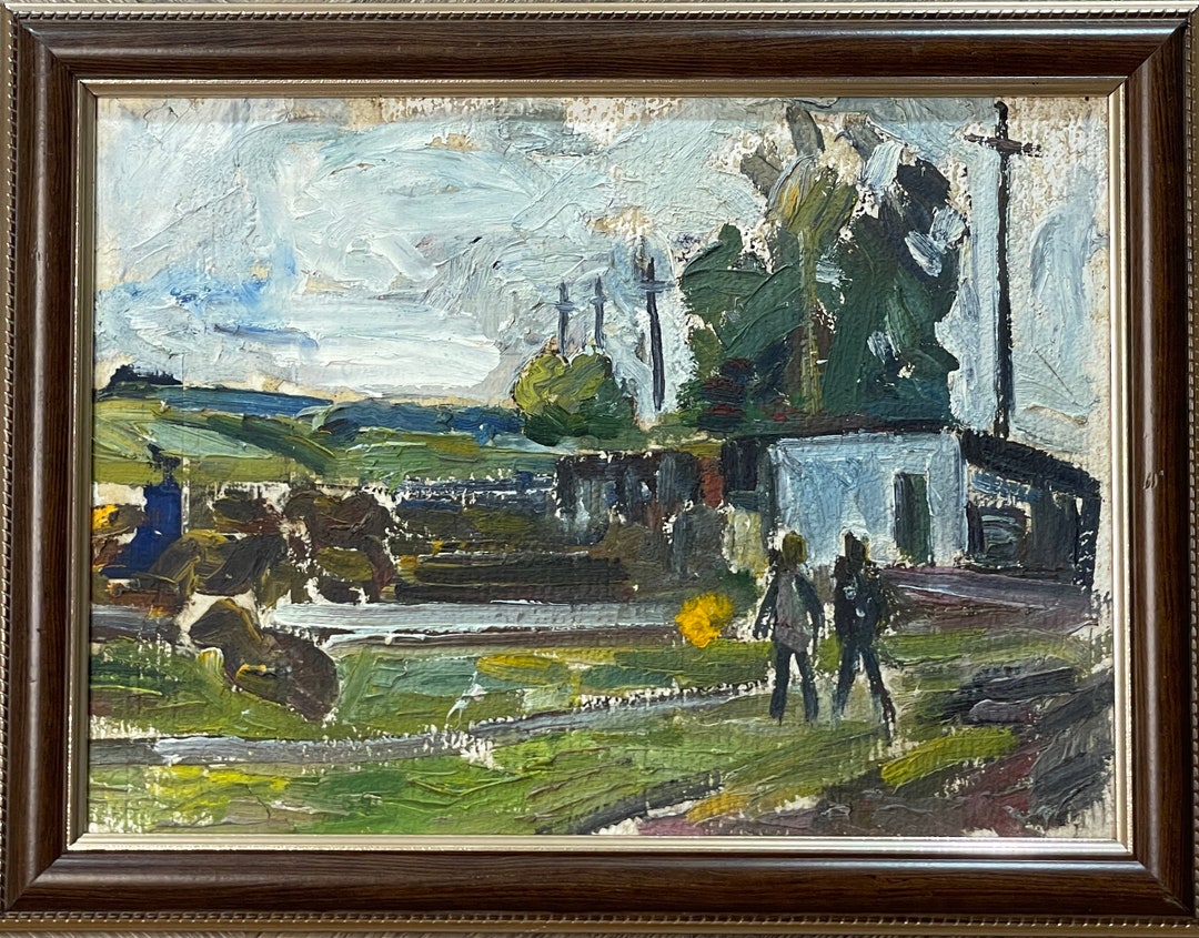 Lel Kuzminkov, Vivid Expressionist Oil Painting "on Construction of ...
