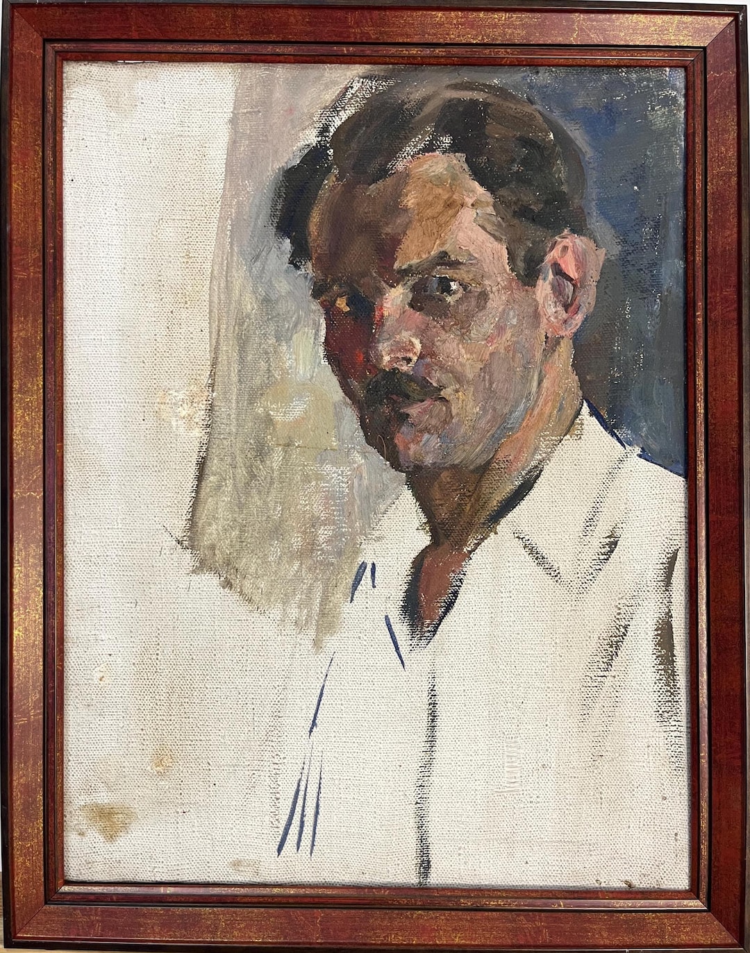Bright Expressionism Oil Painting "portrait of the Artist" Original ...