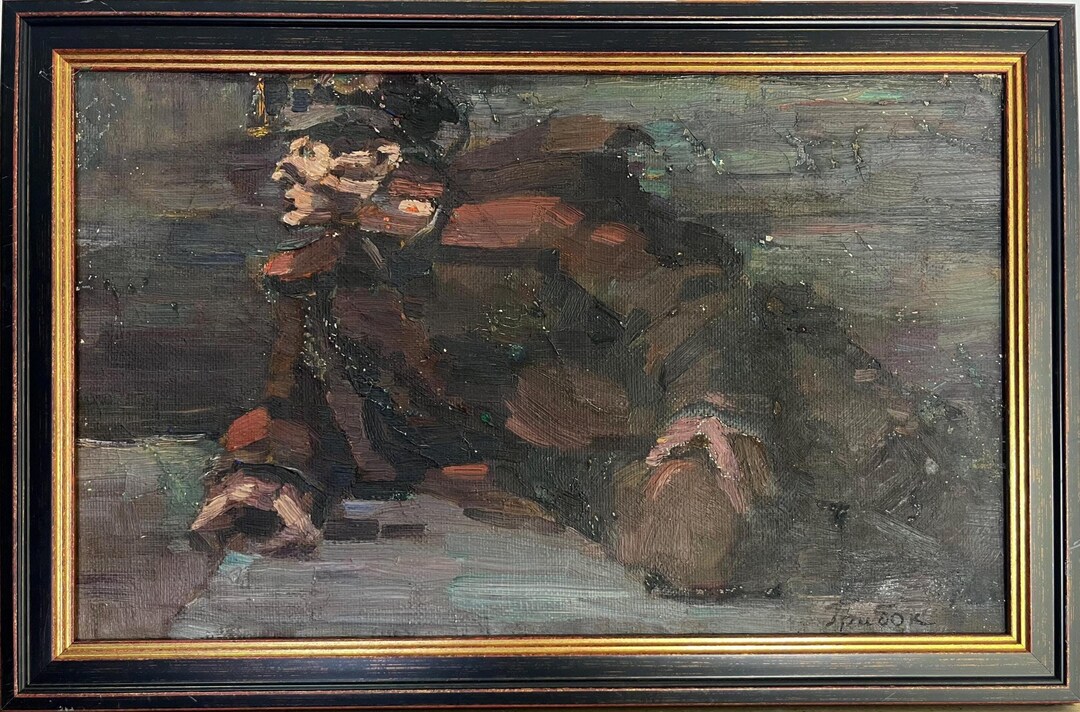 Classic Impressionist Oil Painting "portrait of a Miner at the Mine ...