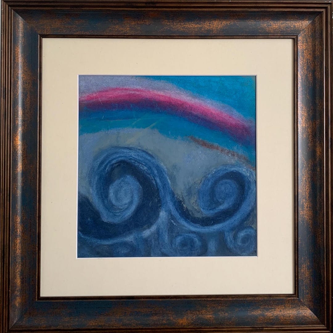 Bright Impressionist Pastel Painting "sea at Dawn" Original Vintage ...