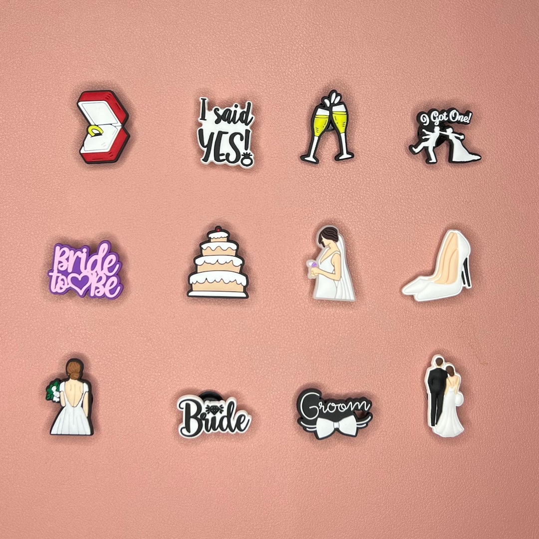 Set of 12 - Wedding Bride and Groom Comfy Shoe Charm Accessory - Etsy