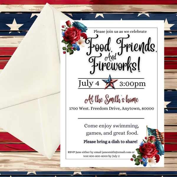Patriotic Invitation - Etsy UK