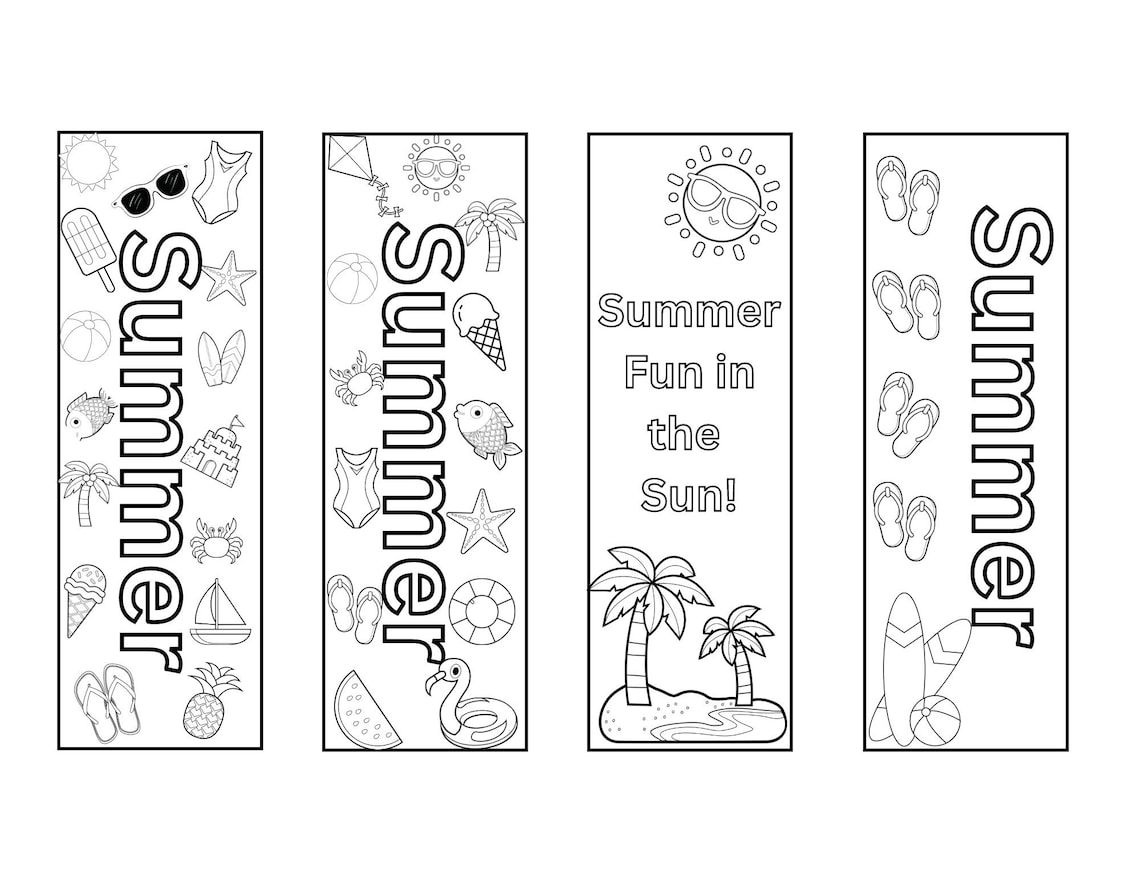 Summer Printable Bookmarks to Color in student Bookmarks, End of the ...