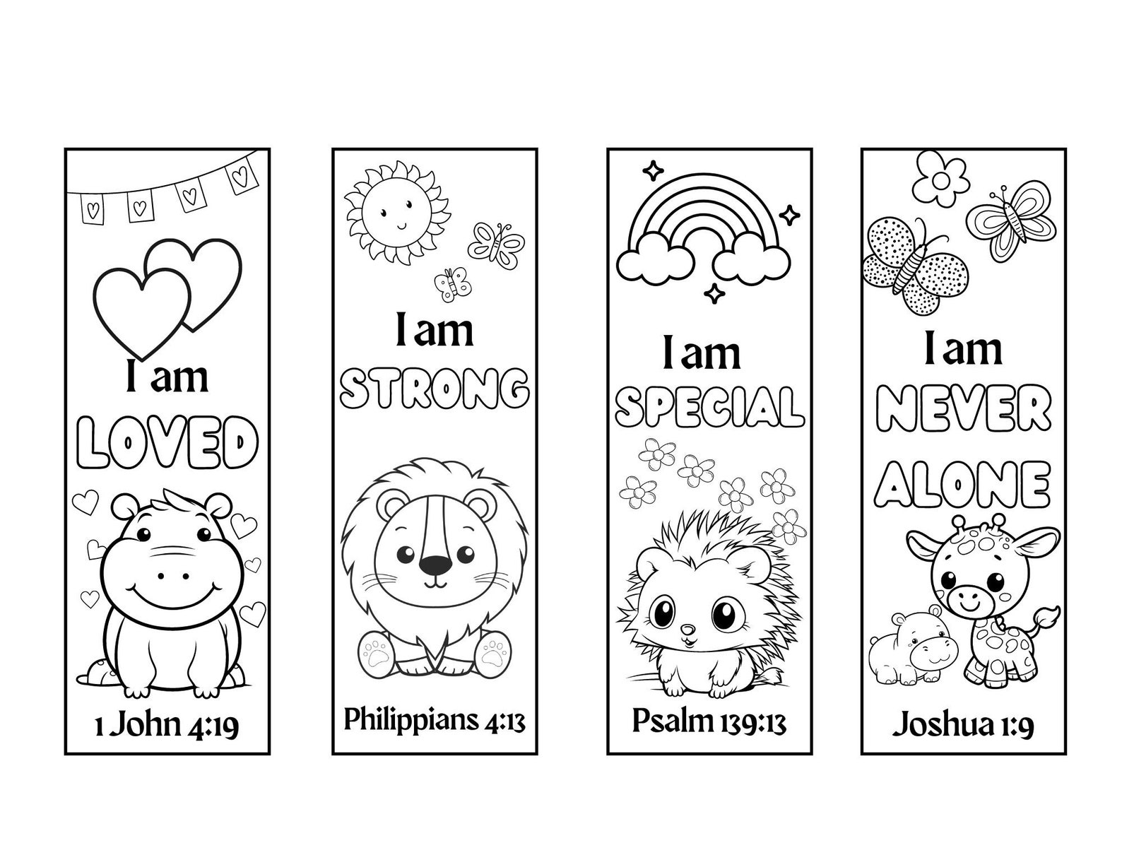 12 Biblical Affirmation Printable Bookmarks VBS, Sunday School ...