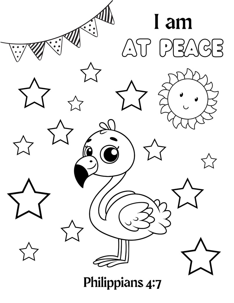 10 Printable Bible Affirmation Coloring Pages VBS, Sunday School ...