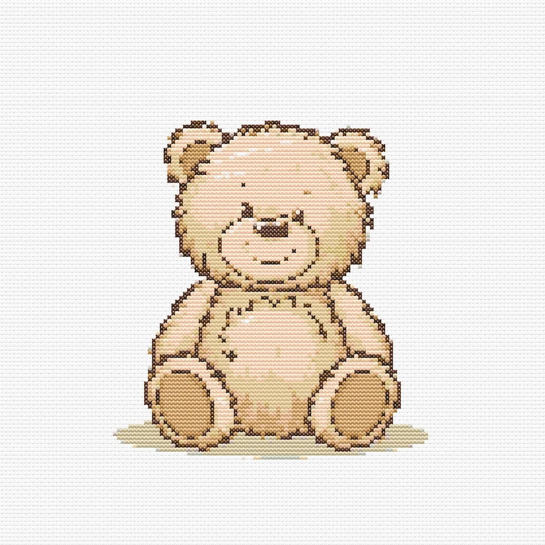 Cross Stitch Chart – an Adorable Teddy Bear Plushie, PDF File Design ...