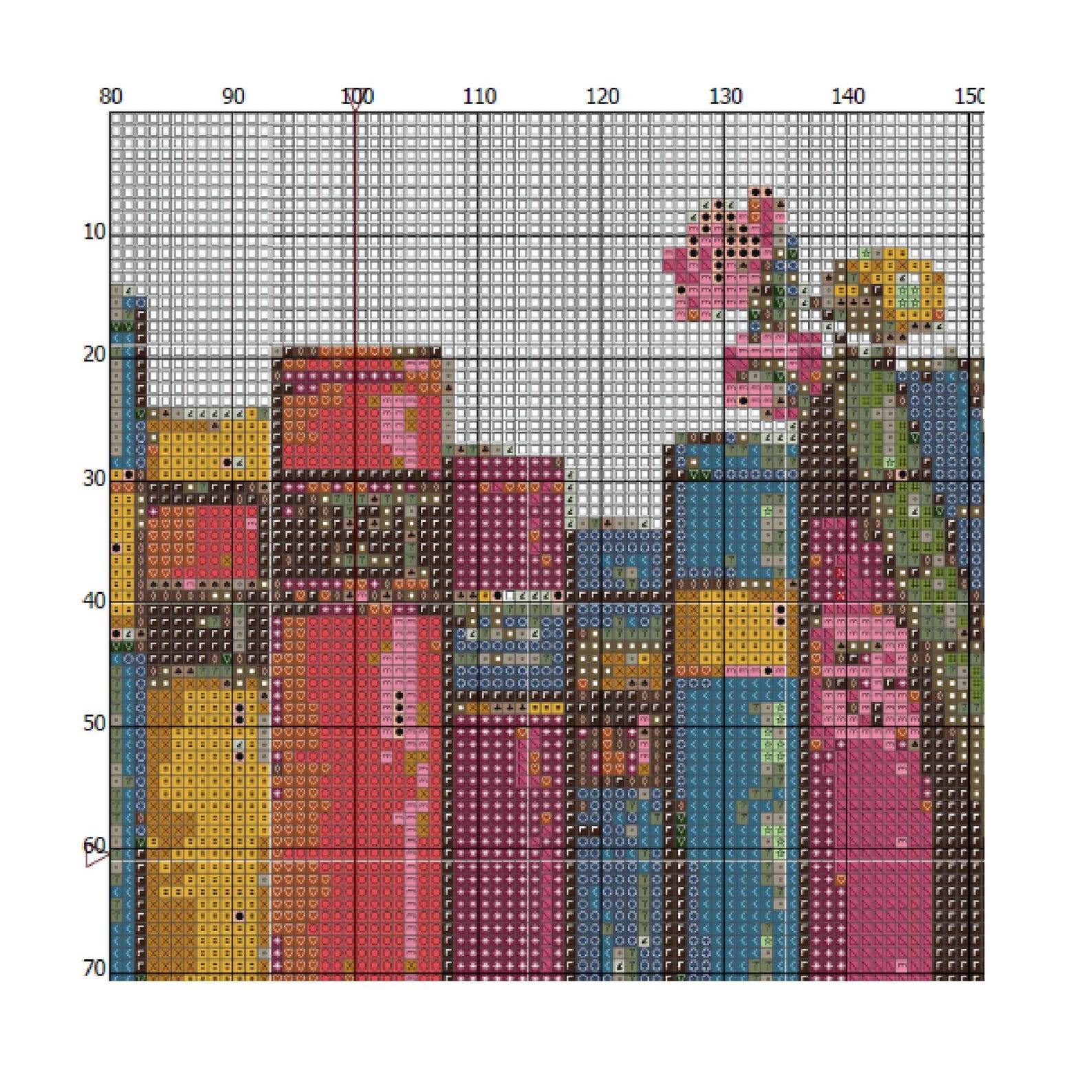 Cross Stitch Chart – Shelf With Books and Flowers, PDF File, Simple ...