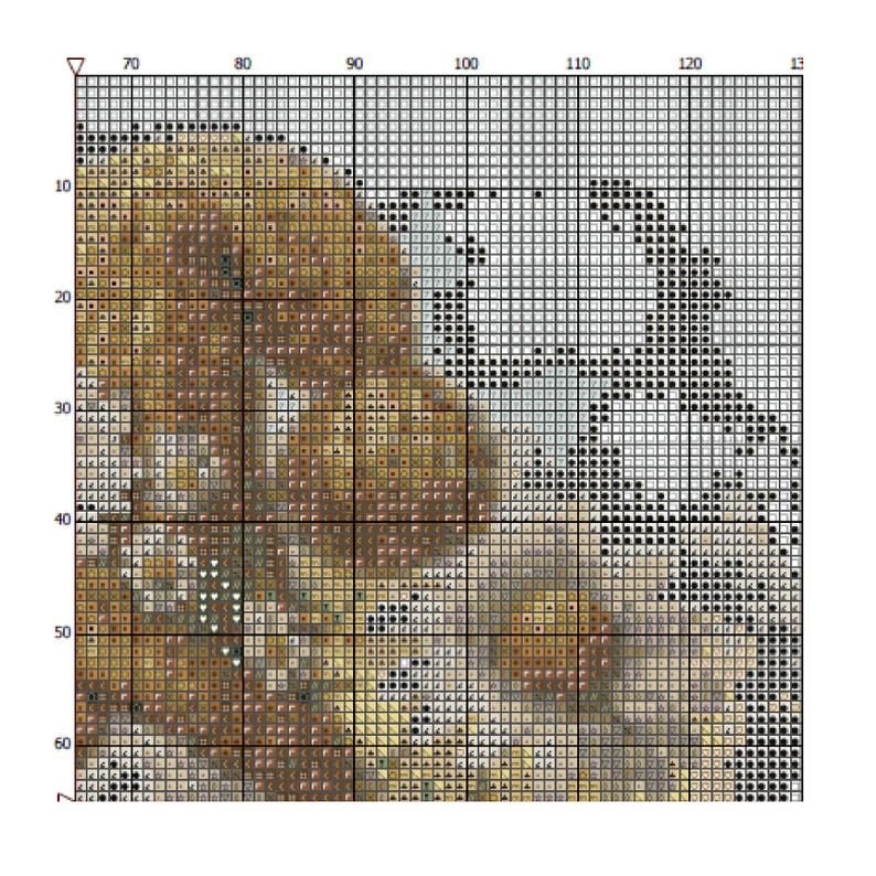 Cross Stitch Chart – Dwarf in a Hat With Daisies. for Beginners, PDF ...