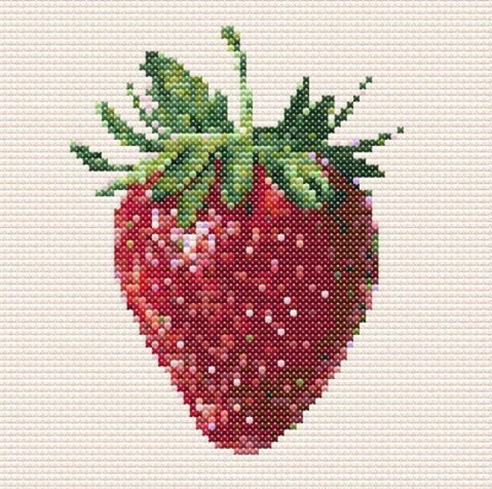 Strawberry Realistic Cross Stitch Pattern Modern Minimalistic ...