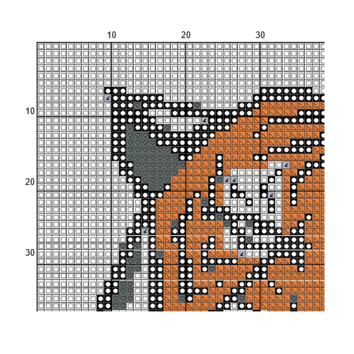 Cross Stitch Chart – Minimalistic Tiger Roaring, Wild Predatory Cat ...