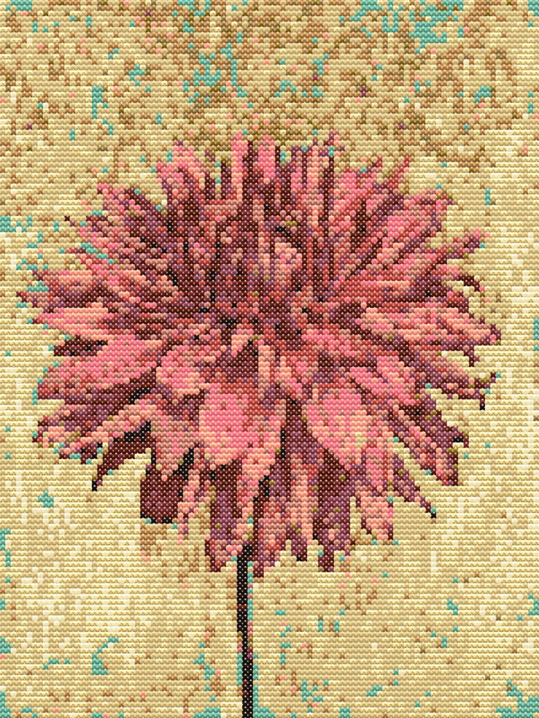 Cross Stitch Chart – Aster Chrysanthemum. for Beginners. P K Compatible ...