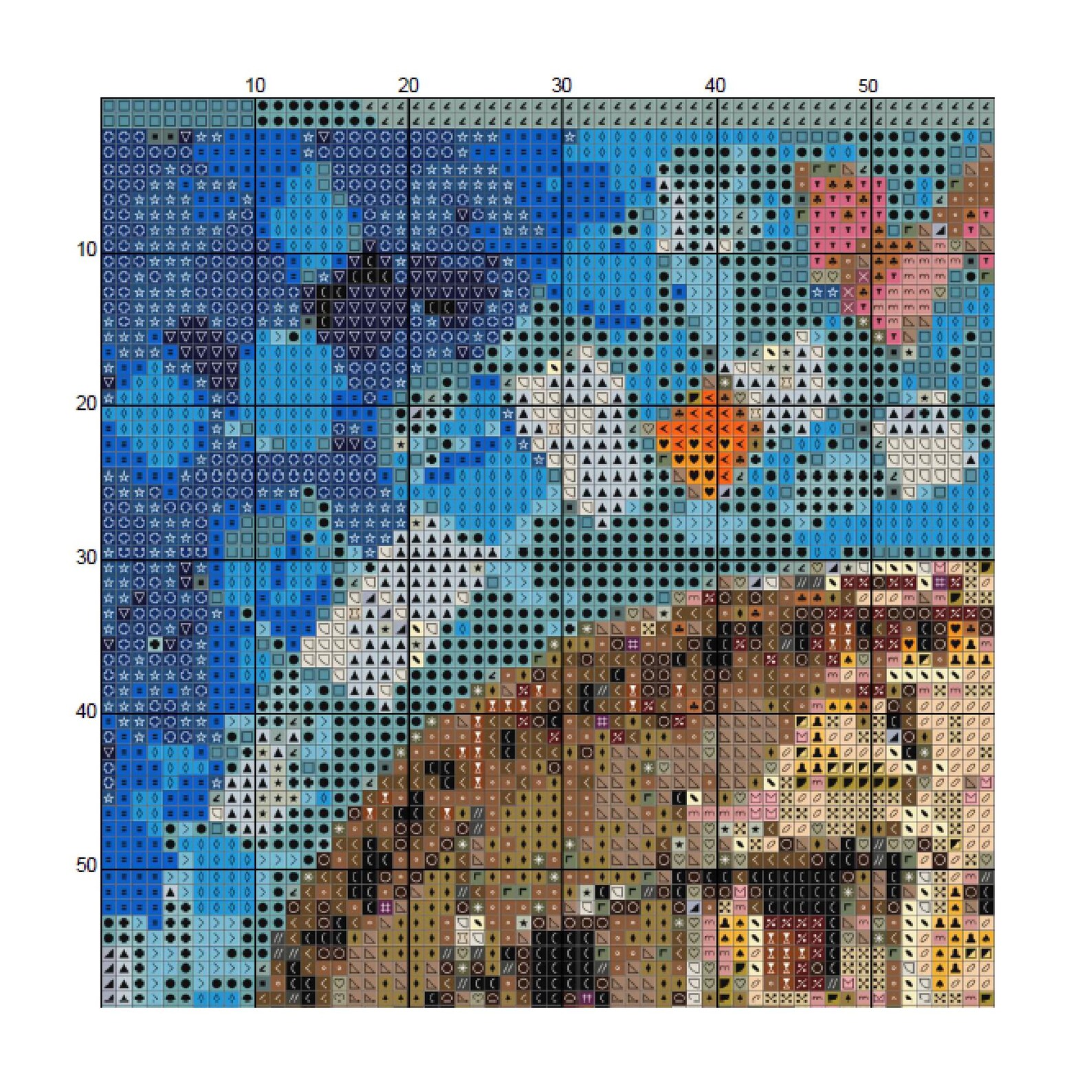 Cross Stitch Chart – Colosseum. Large Bright Strokes. Surrealism.pk ...