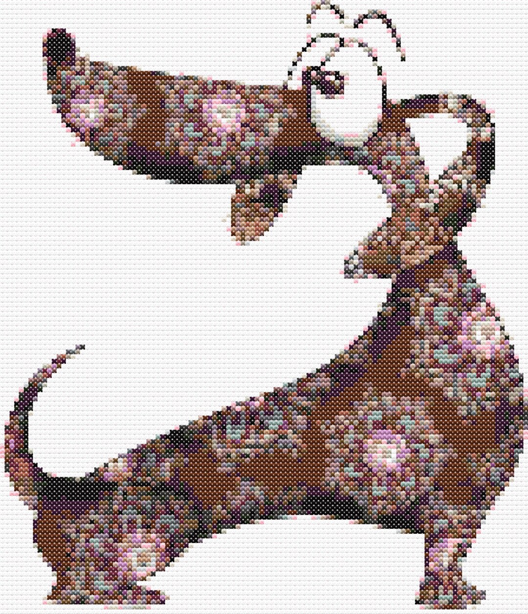 Cross Stitch Chart – Cartoon Dachshund Dog. Patchwork. Pattern Keeper ...