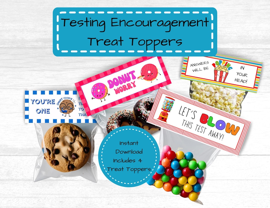 Testing Treat Toppers: Encouragement Printables (PDF Download) - Etsy