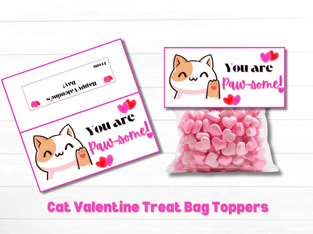 Treat Bag Topper, Valentine's Day Treat Bag Topper, Goodie Bag Topper ...