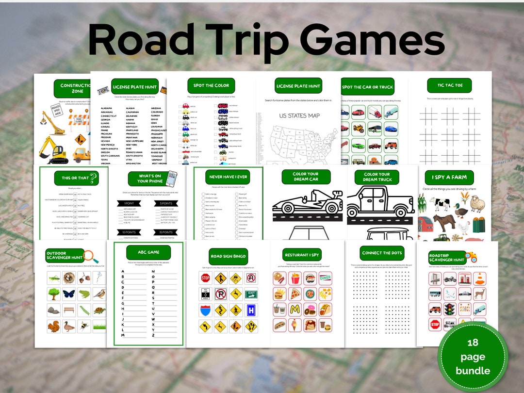 Road Trip Games Printable Bundle, Road Trip Games for Kids and Teens ...
