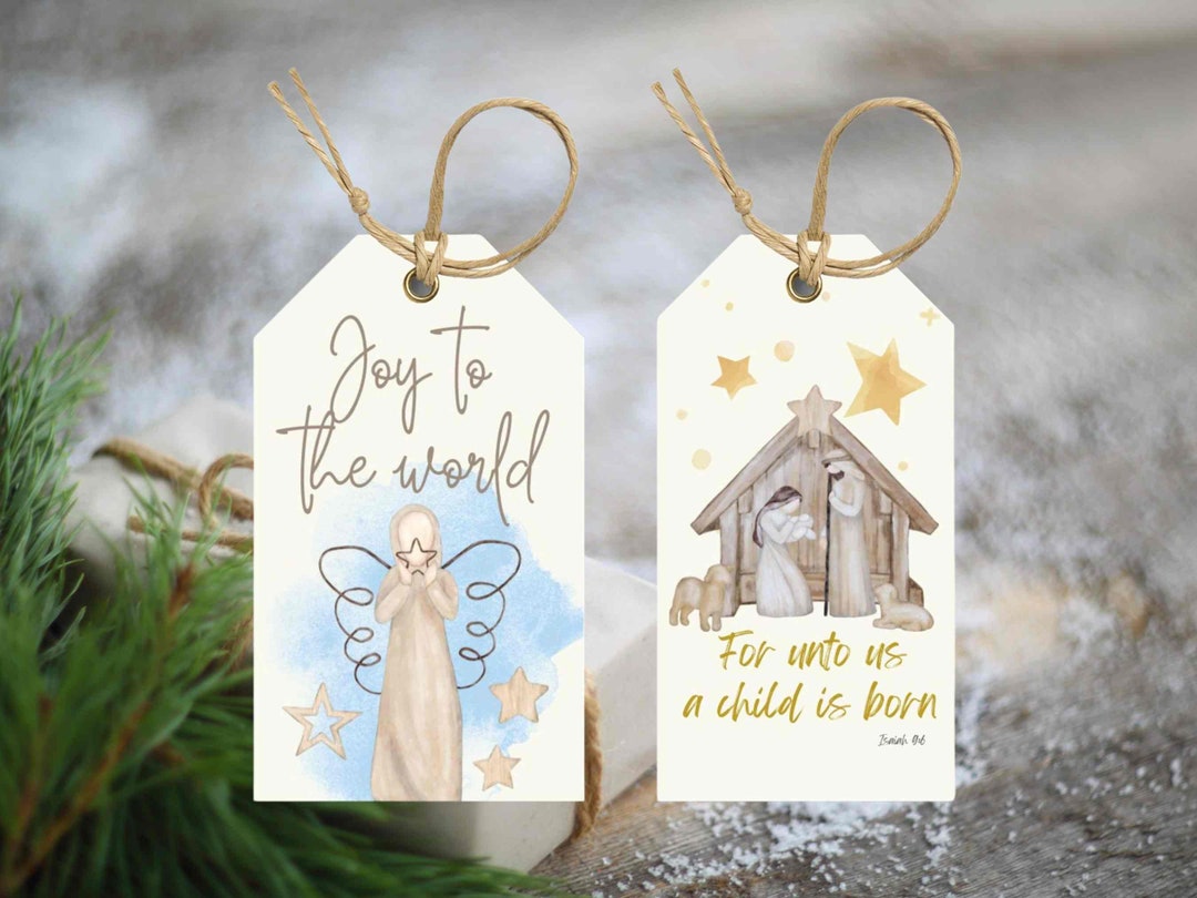 Christian Christmas Gift Tags, Joy to the World Tag, Religious ...