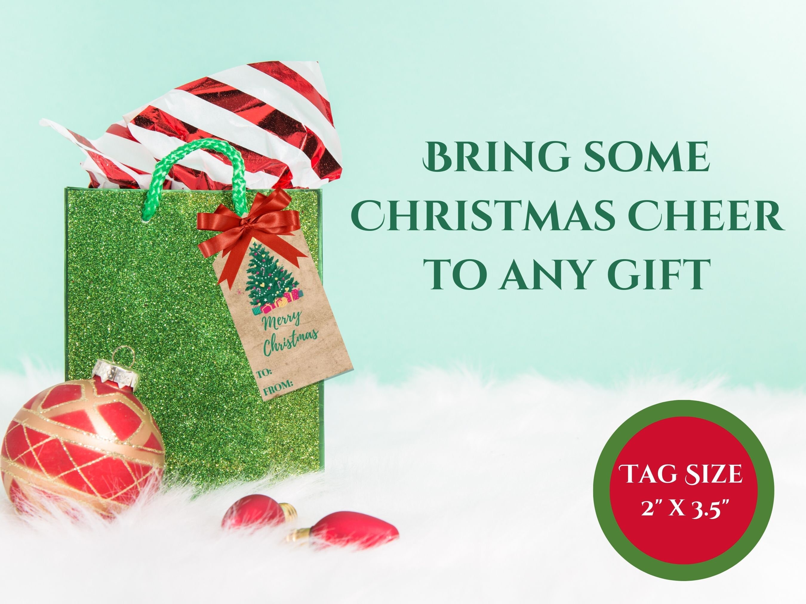 Vintage Merry Christmas Gift Tags, Printable Retro Style (PDF) - Etsy