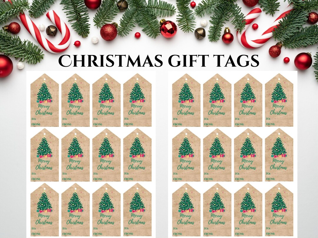 Vintage Merry Christmas Gift Tags, Printable Retro Style (PDF) - Etsy