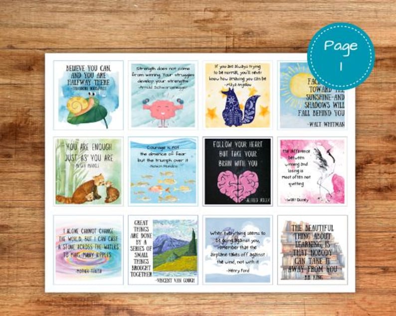 Inspirational Quote Tags: Printable Encouragement Cards (PDF) - Etsy