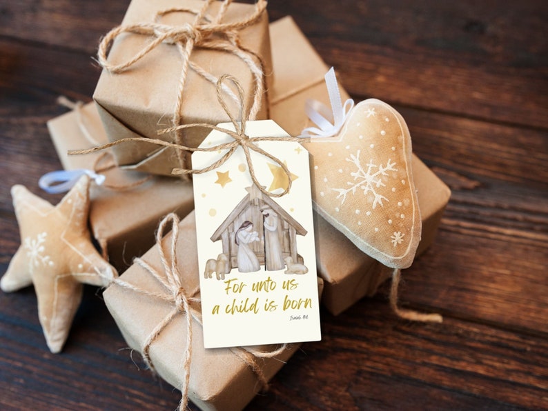 Christian Christmas Gift Tags, Joy to the World Tag, Religious ...