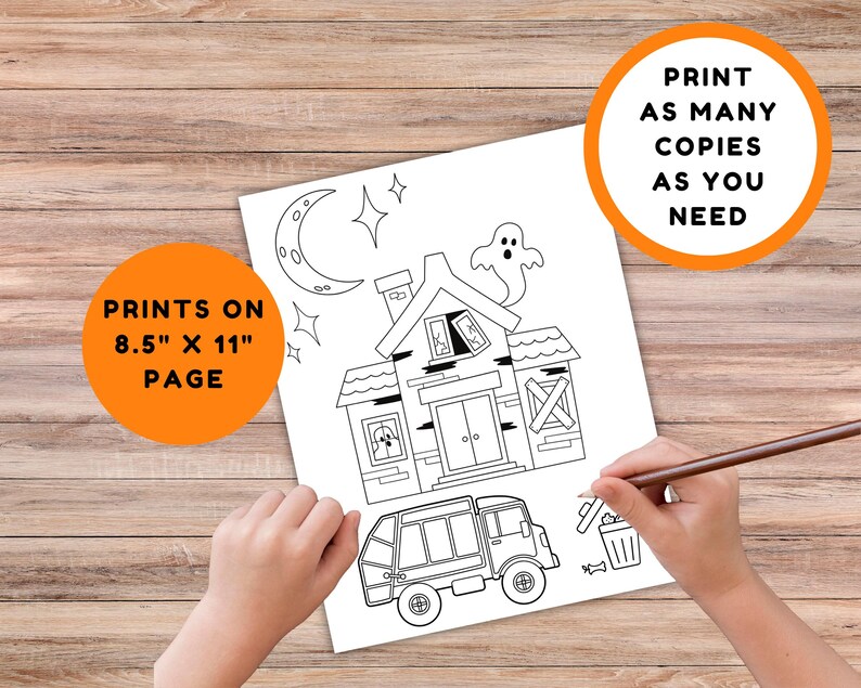 Halloween Garbage Truck Coloring Pages: Kids Activity Book (PDF ...