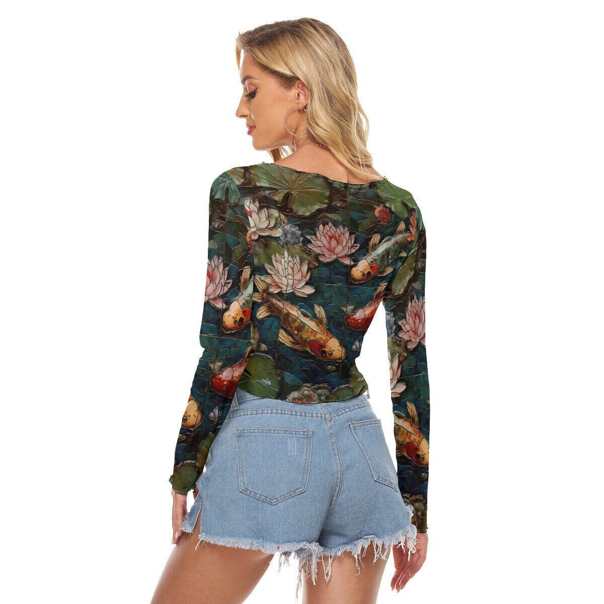 Y2k Sheer Printed Mesh Crop Top Fairy Grunge Top Grunge Crop Tops