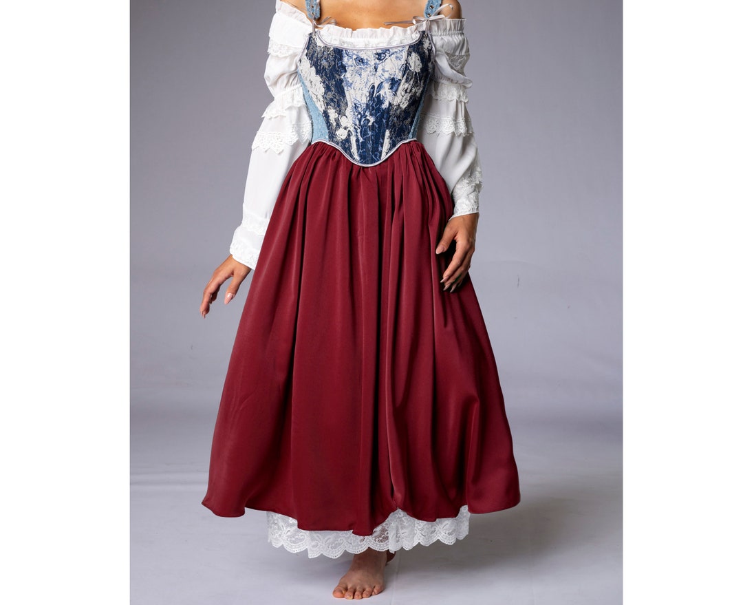 Pull-up Medieval Maxi Skirt, Renaissance Skirt, Edwardian Skirt ...