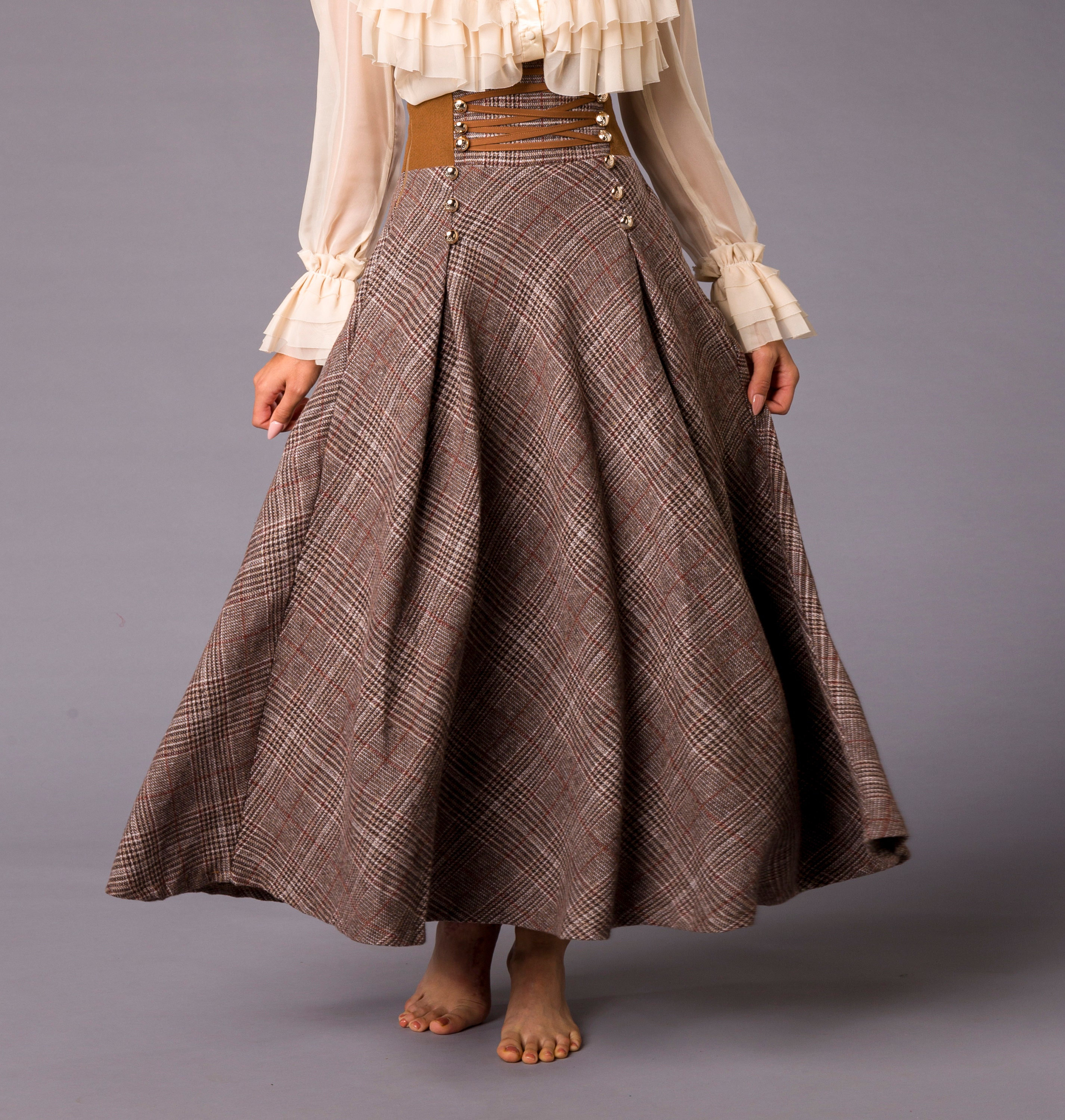 Ren Faire Skirt, Victorian Skirt, Medieval Maxi Skirt, High Waist Lace ...