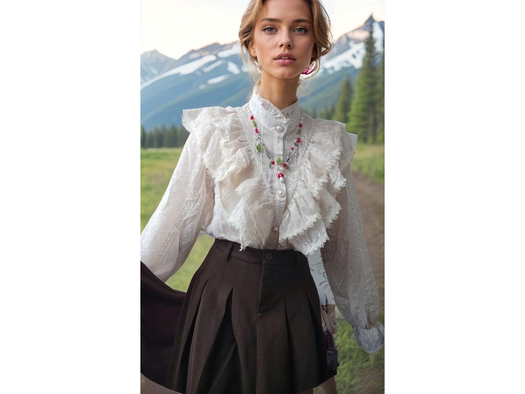 Cottagecore Top, Cottage Core Blouse, Victorian Bluse, Renaissance ...