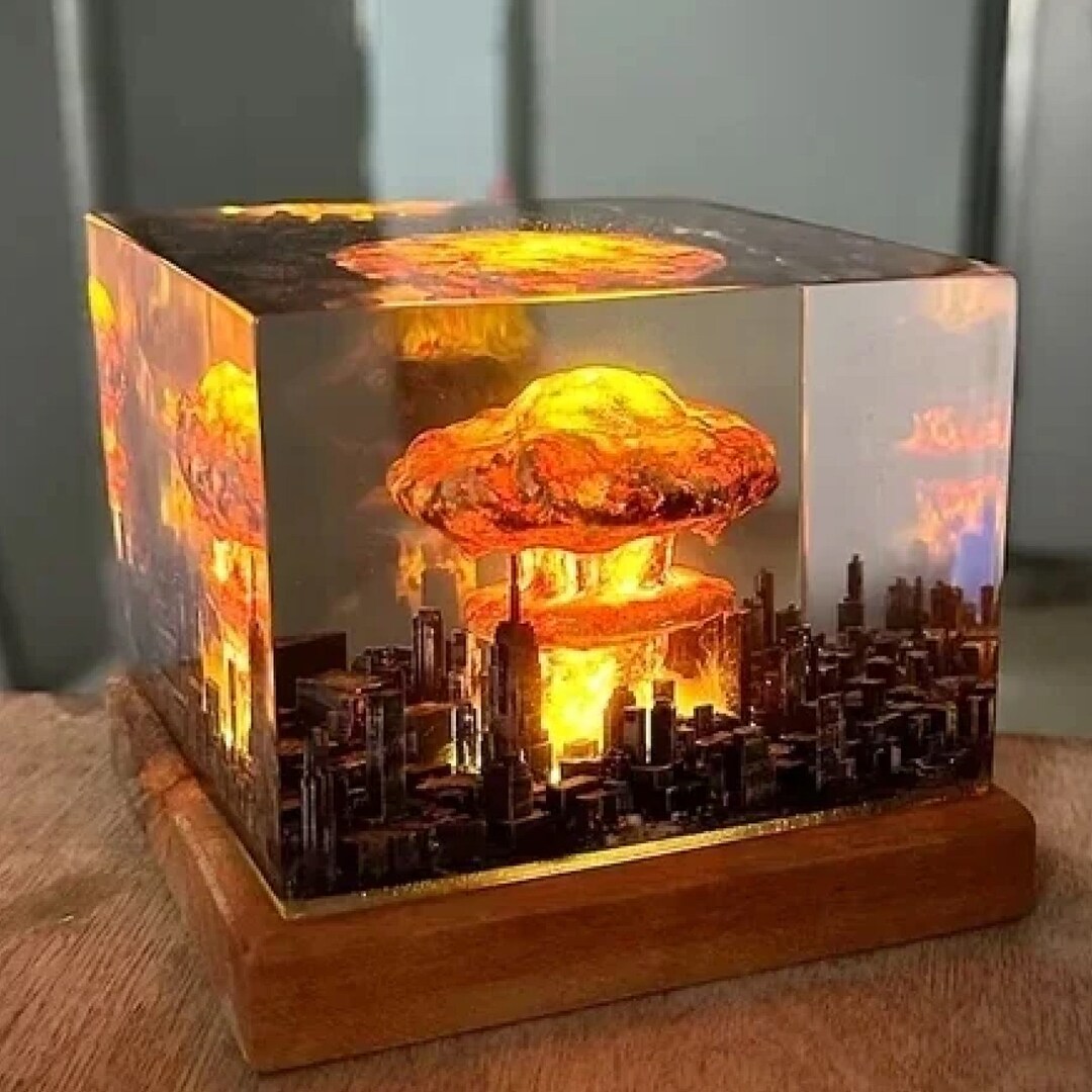 Explosion Bomb Resin Lamp, Atomic Bomb Resin Lamp, 3D Resin LED Home ...