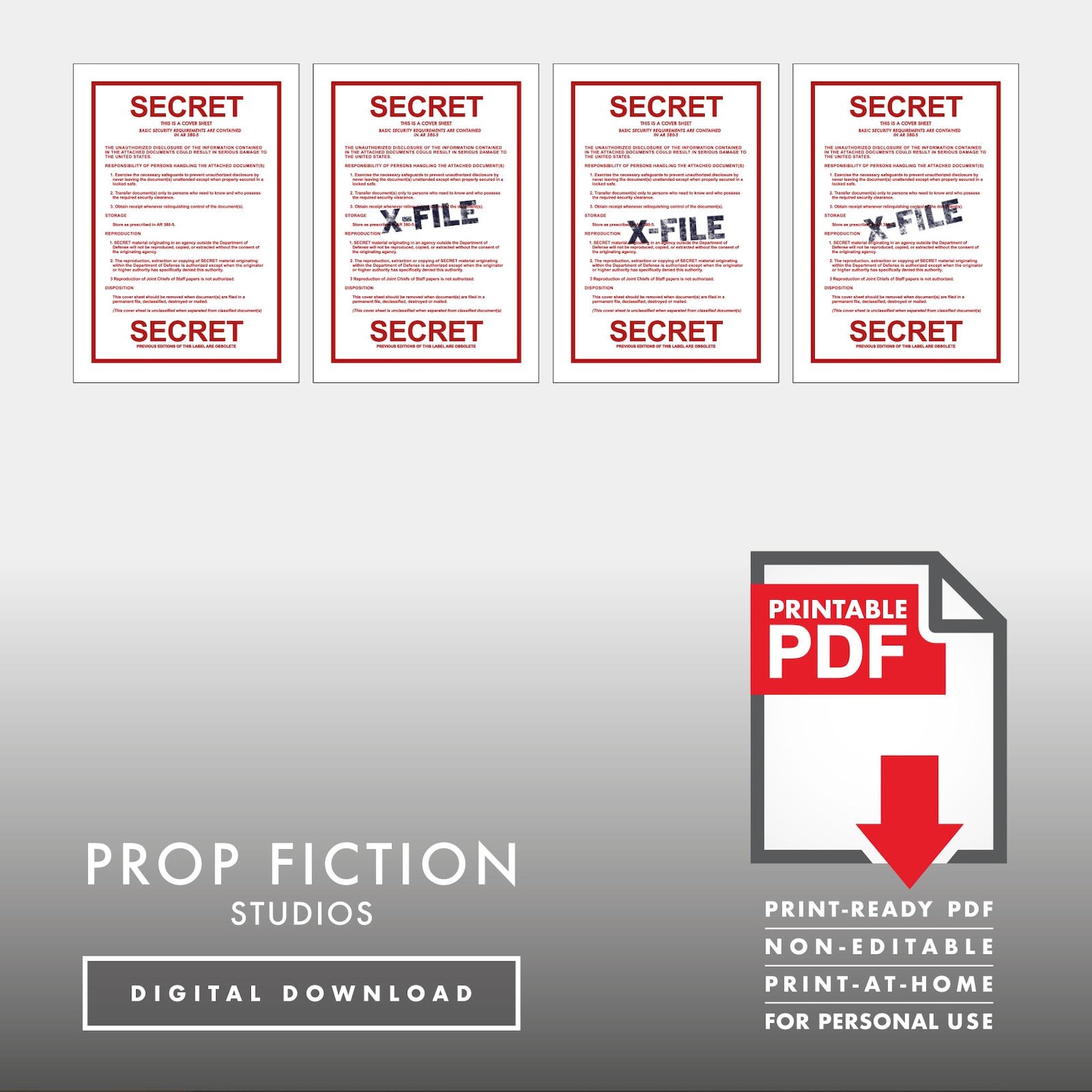 Paranormal Investigation X-file Cover Sheet Set: Printable Pdfs - Set ...